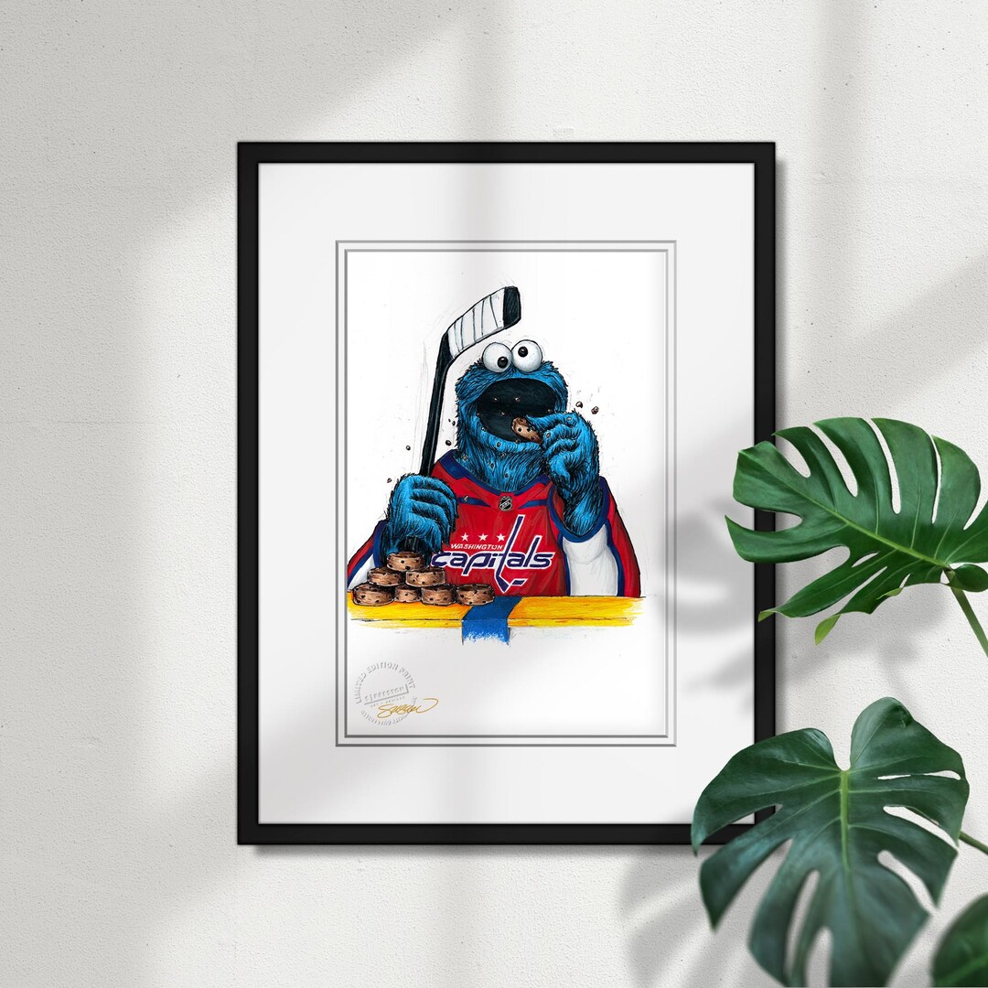 Washington Capitals Cookie Monster Sketch Print - NHL and Sesame Street ...