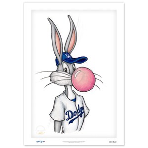 Bugs Bunny Los Angeles Dodgers Sketch Print - MLB and Looney Tunes ...