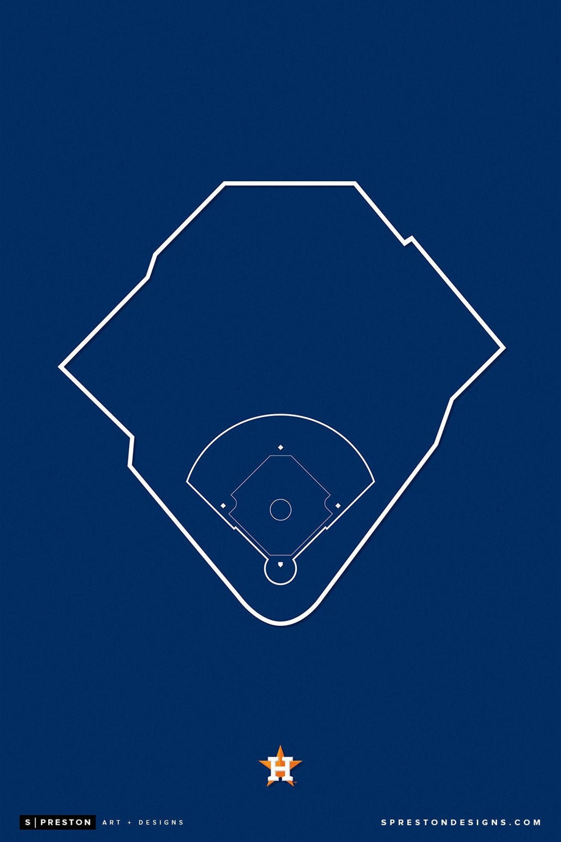 Outline Minute Maid Park Houston Astros Art Poster Print by | Etsy