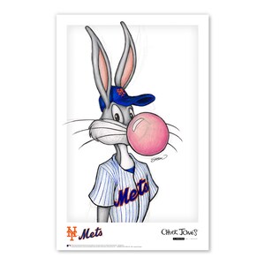 Bugs Bunny New York Mets Sketch Print - MLB and Looney Tunes Licensed ...