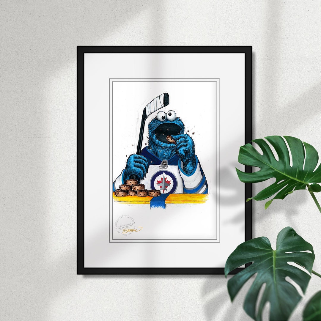 Winnipeg Jets Cookie Monster Sketch Print - NHL und Sesame Street ...