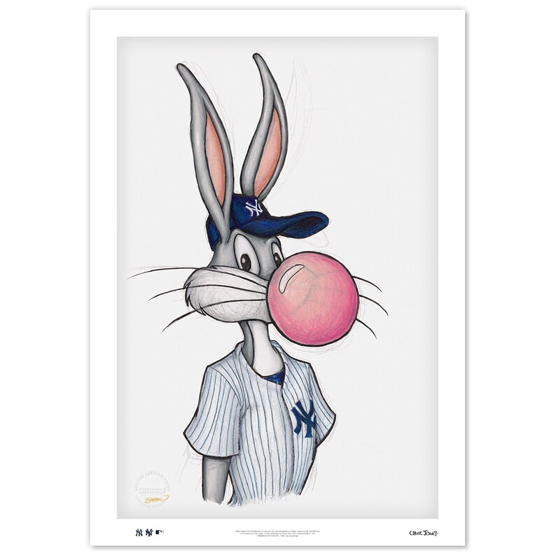 Bugs Bunny New York Yankees Sketch Print - MLB and Looney Tunes ...