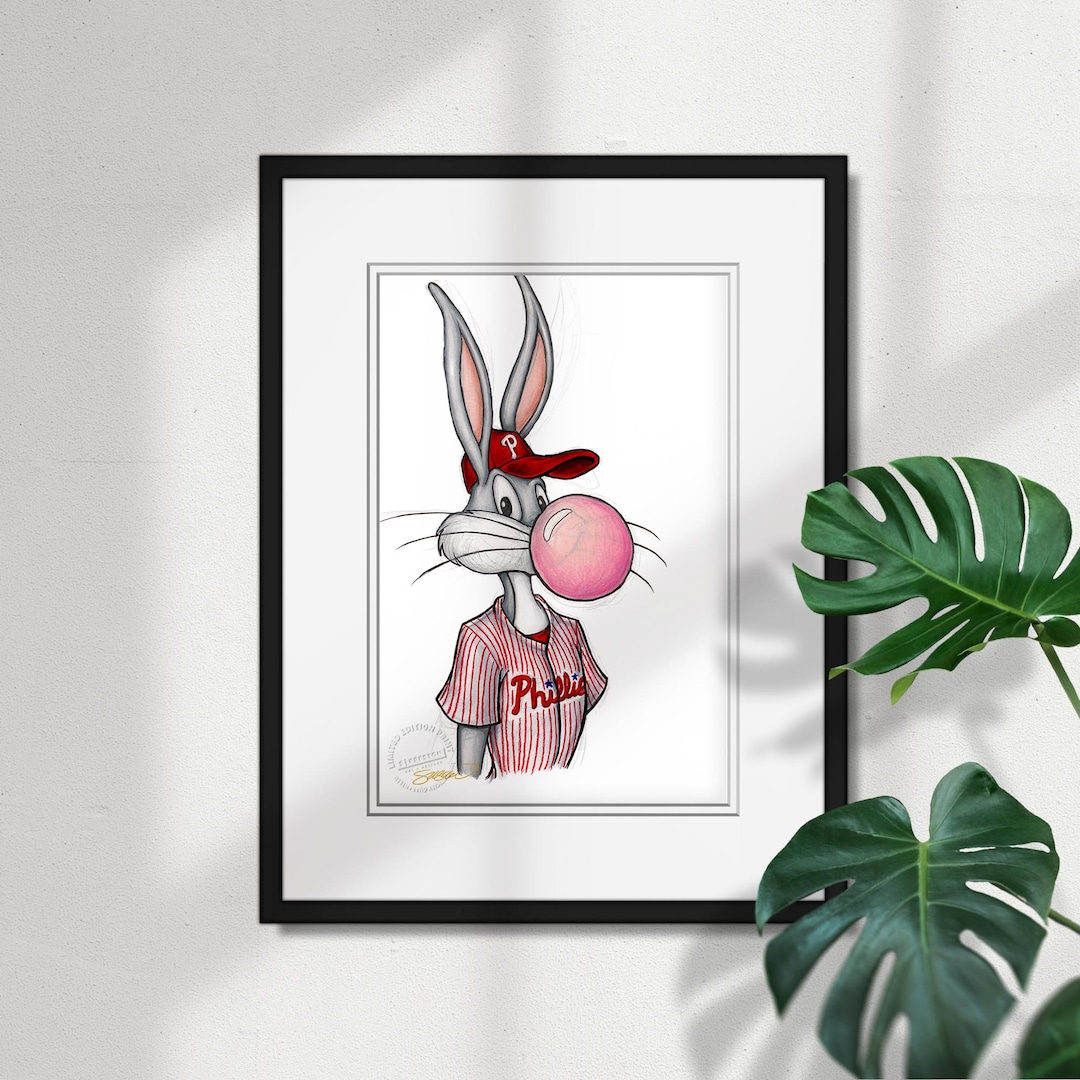 Bugs Bunny Philadelphia Phillies Sketch Print - MLB and Looney Tunes ...