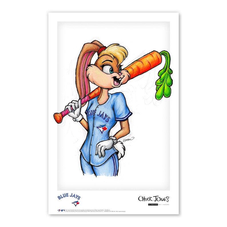 Lola Bunny Toronto Blue Jays Sketch Print - MLB and Looney Tunes ...