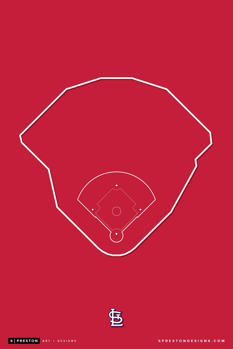 Outline Busch Stadium St. Louis Cardinals Art Poster Print | Etsy