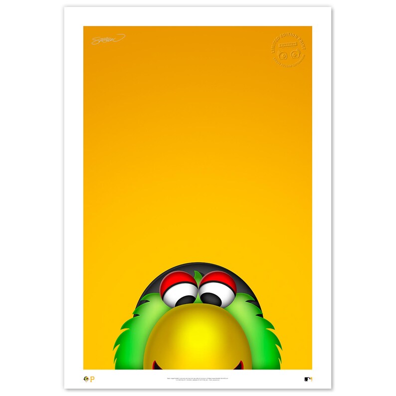 Minimalist Pirate Parrot Square Poster Print Pittsburgh Pirates Mascot ...