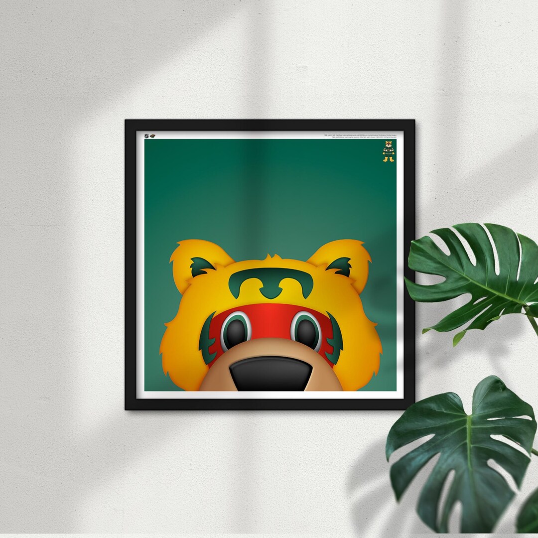Minimalista Nordy Square Poster Print Minnesota Wild Mascot NHL ...