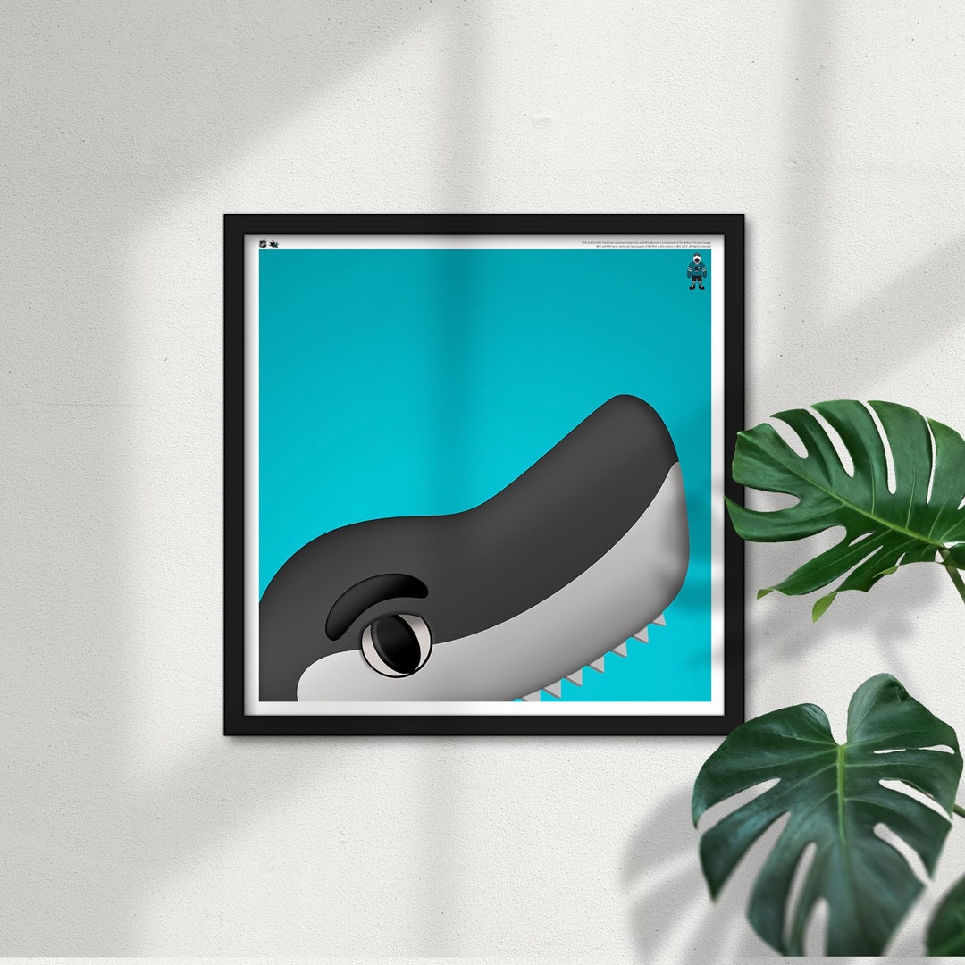 Minimalist S.J. Sharkie Square Poster Print San Jose Sharks Mascot ...