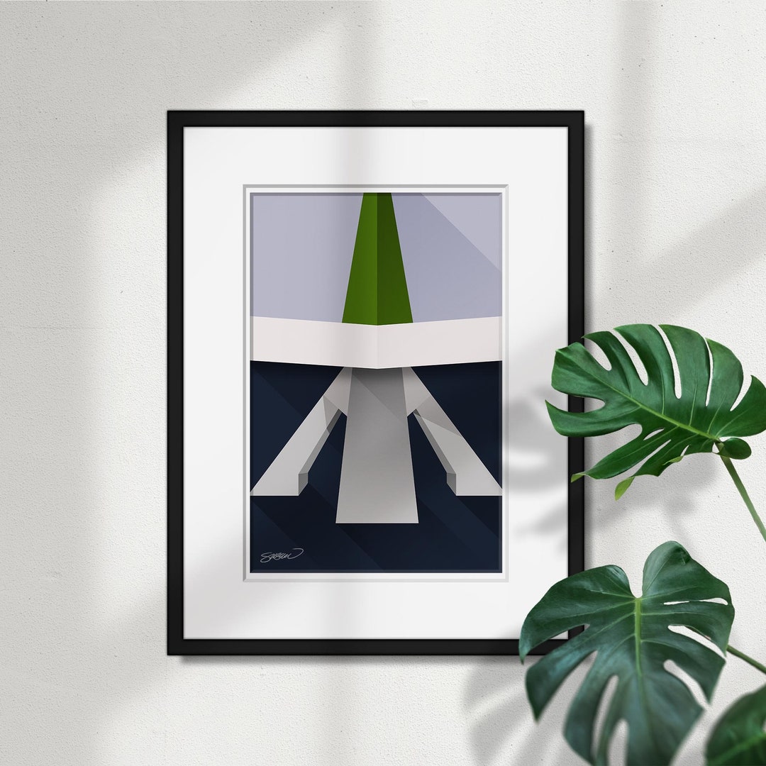 Minimalist Climate Pledge Arena Art Poster - Seattle Kraken Stadium ...