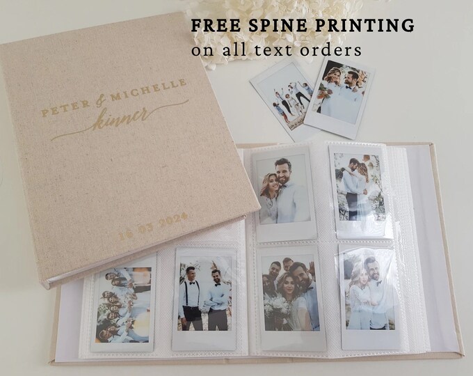 Linen Polaroid Album Personalised Photo Book Album Fits Instax Mini ...