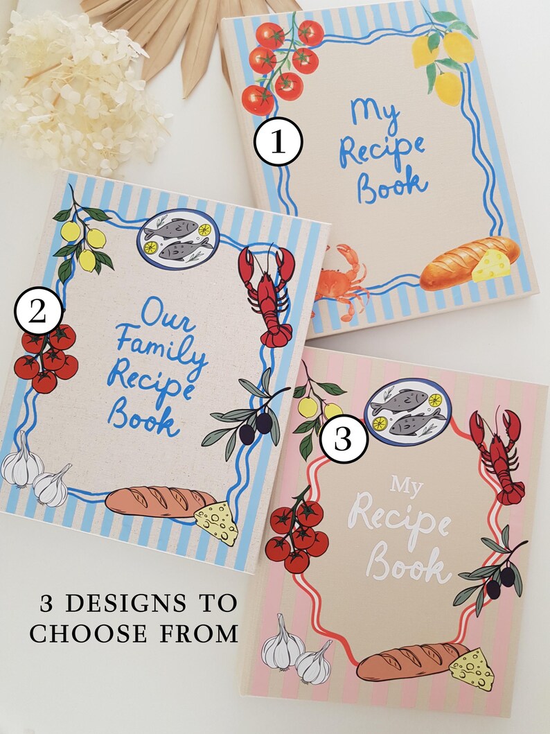 Whimsical Linen Family Recipe Baking Book, Cookbook Mothers Day ...