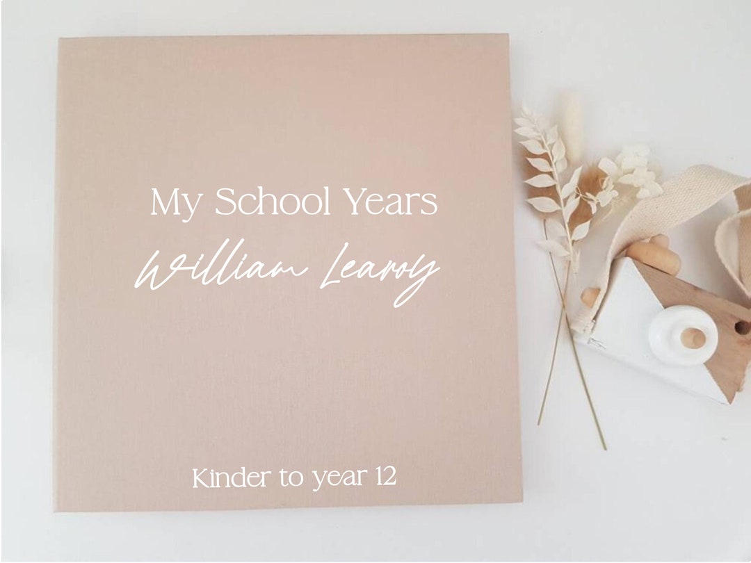 PA12 Personalised Linen Photo My School Years Photo Album Customised ...