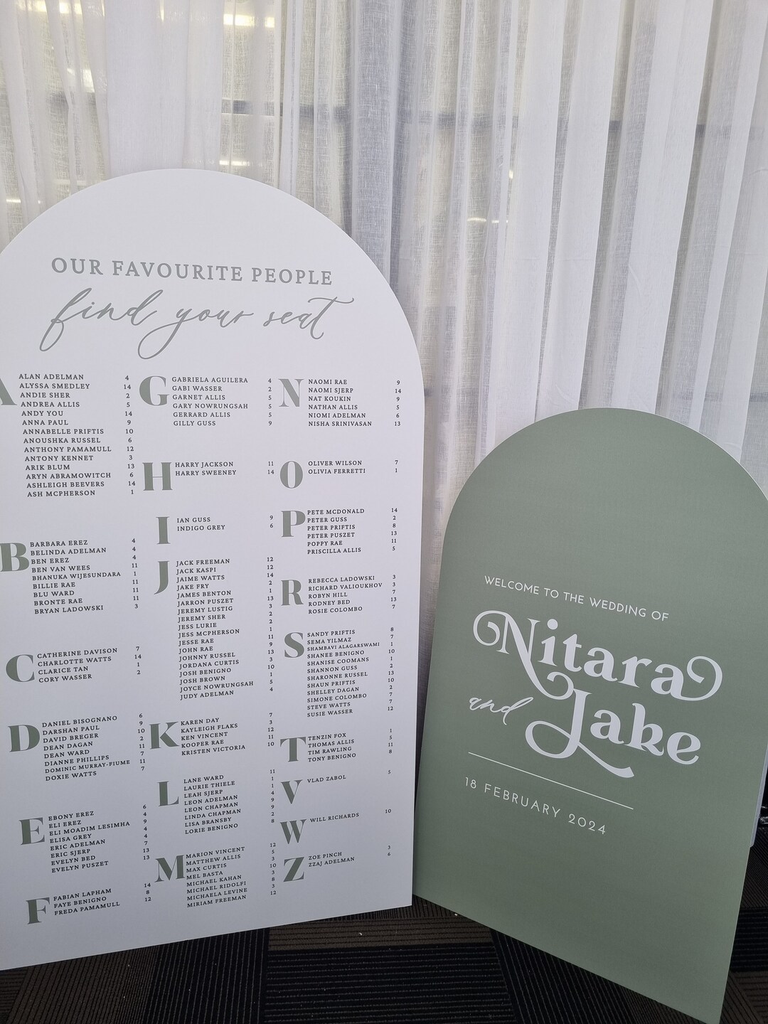 Large Arch Signage Sage Freestanding Welcome Sign Seating Chart Arched ...