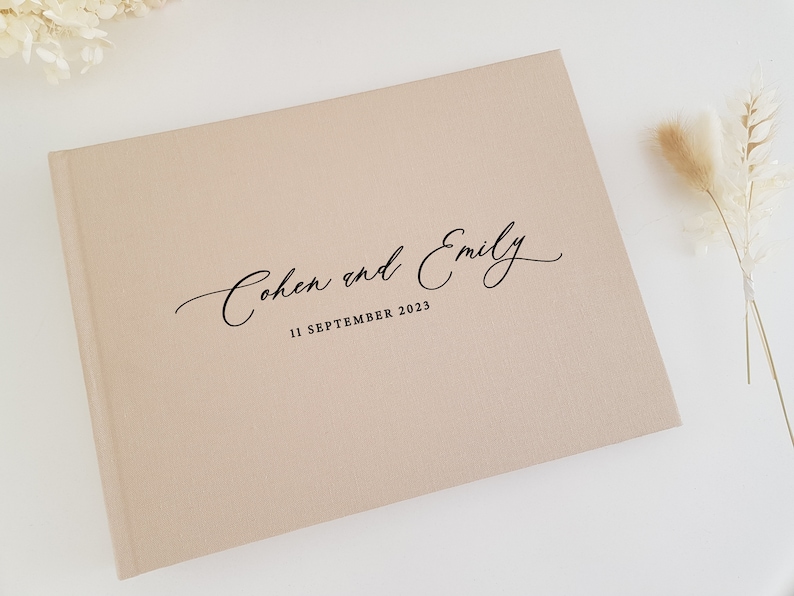 Landscape DIY Personalised Linen Photo Album Photo Guest Book - Etsy