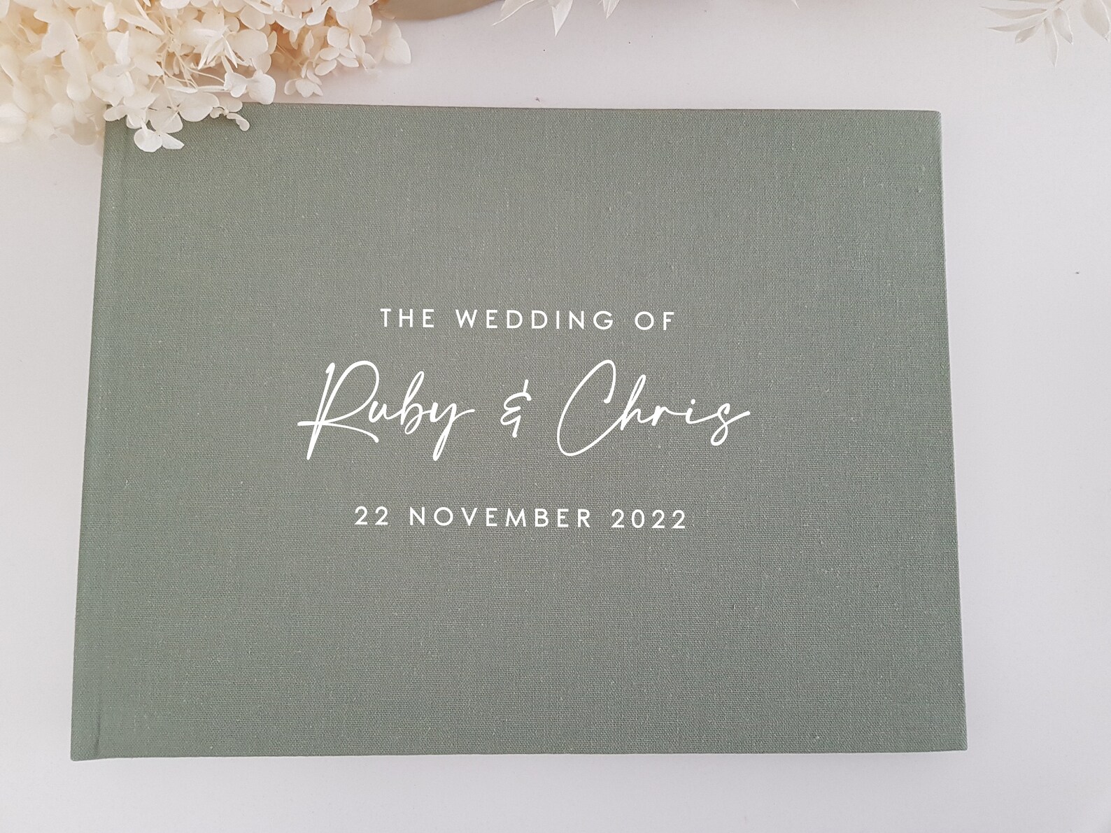 GB15 Personalised Wedding Linen Guest Book Custom Made - Etsy