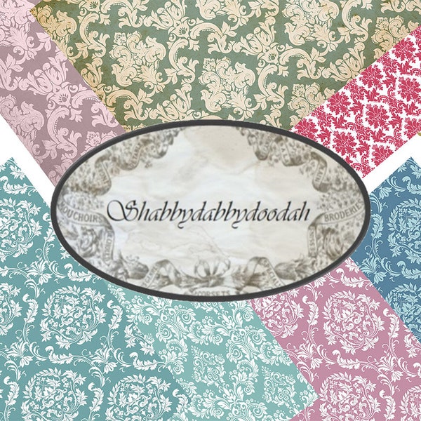 Damask Digital Paper - Etsy