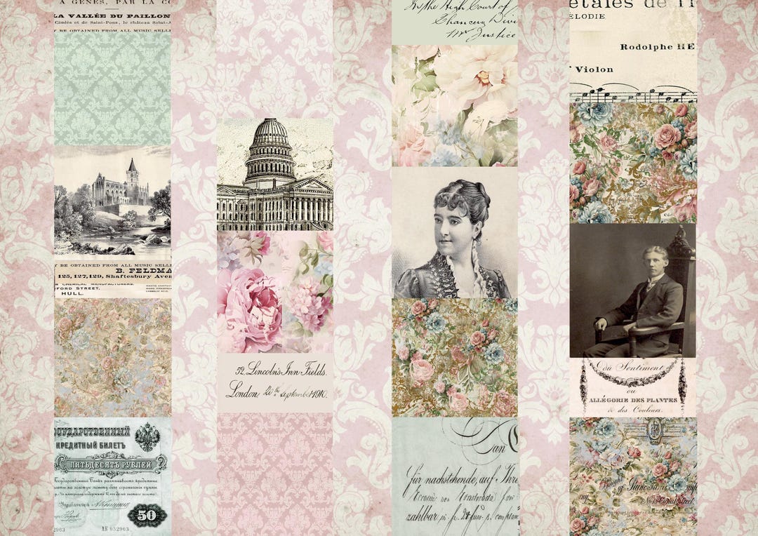11 Page VINTAGE EDGE SNIPPET Set 2 Strips Die Cuts Embellishment ...