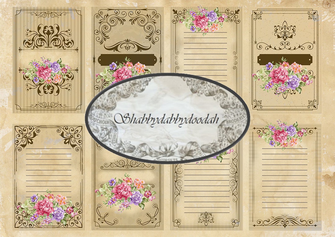 Pretty Floral Journal Cards Notecards Envelopes & Labels Fussy Cuts ...