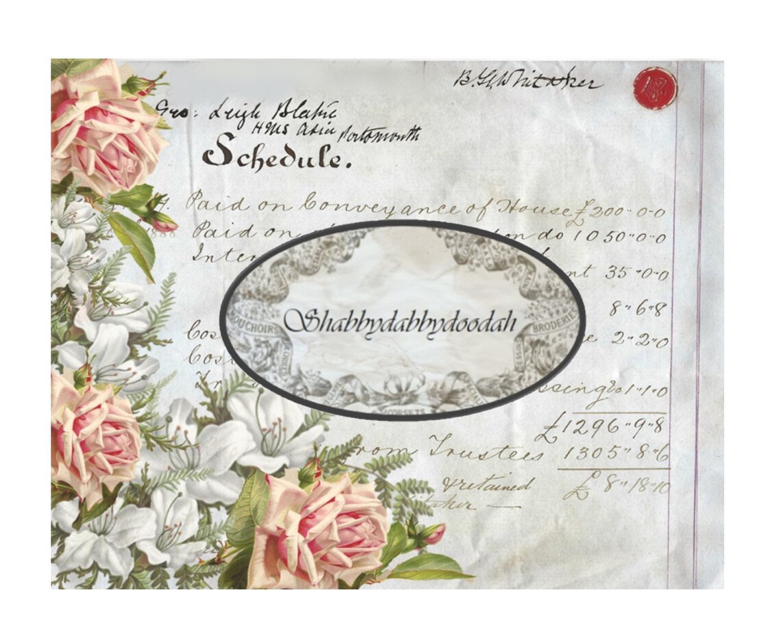 VICTORIAN VINTAGE Floral Themed Set Letters & Papers of Journalling ...