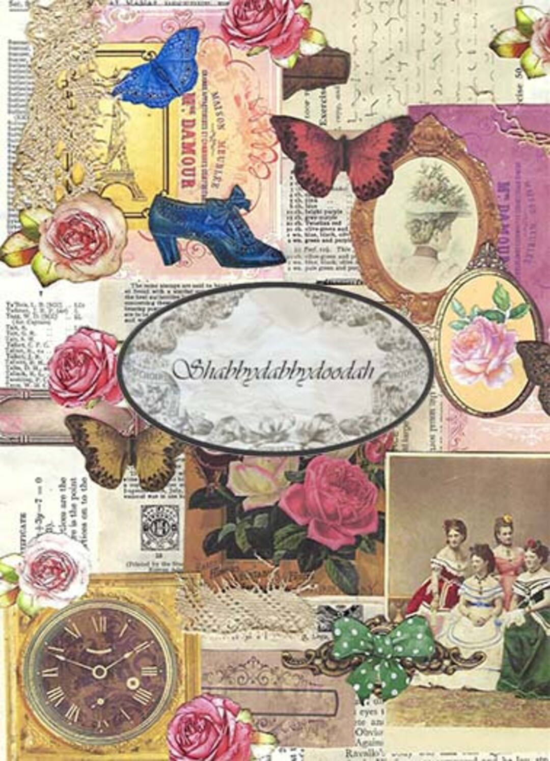 7 Page X Collage ECLECTIC MIX Journal Cards Frames Background Pages ...