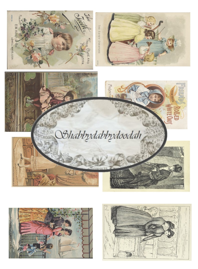 8 Pg Victorian Ephemera Pieces Set 2 Vintage Ephemera Stamps Etsy