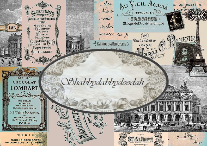 21 Pg FRENCH COLLECTION BACKGROUND Papers Pale Parisian Themed Digital ...