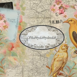11 Pg TRELLIS BIRDS Vintage Style Digital Print Background Pages ...