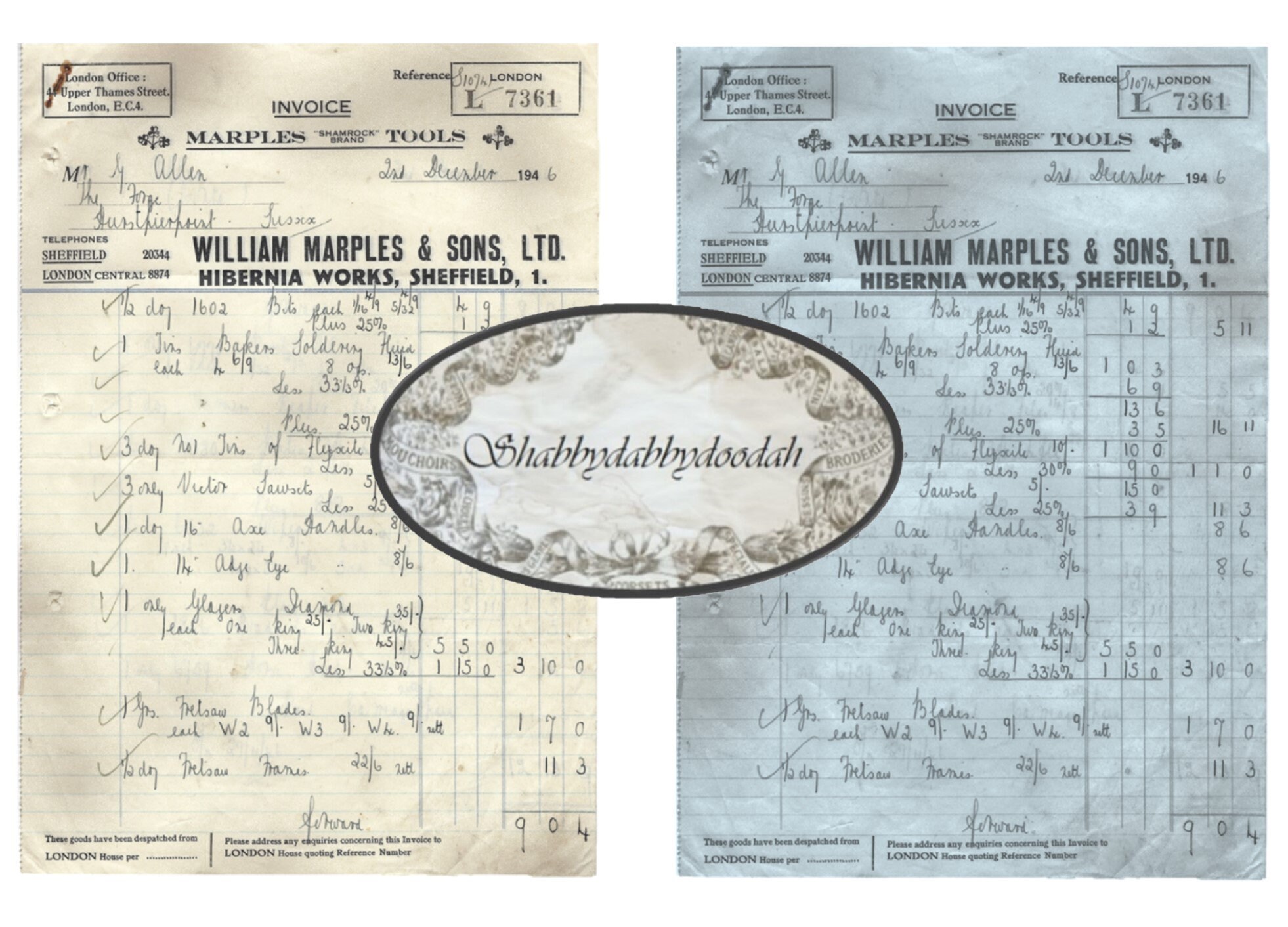 5 Pg Vintage Invoice & Paperwork Journaling Cards Junk Journal | Etsy