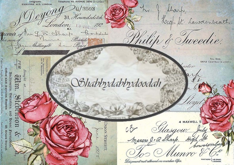 16 Pg Plain and Floral Vintage Bill Headers Invoice Paperwork - Etsy