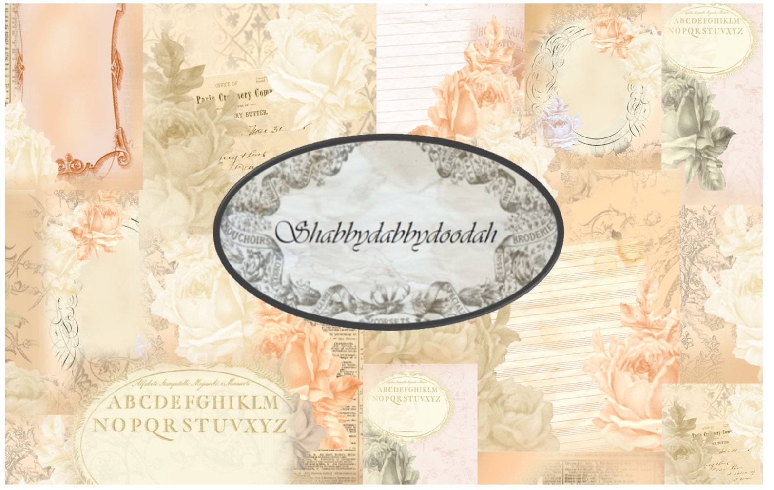 11 X Background Pages ELEGANT BEAUTY Peach Vintage Apricot Coloured ...
