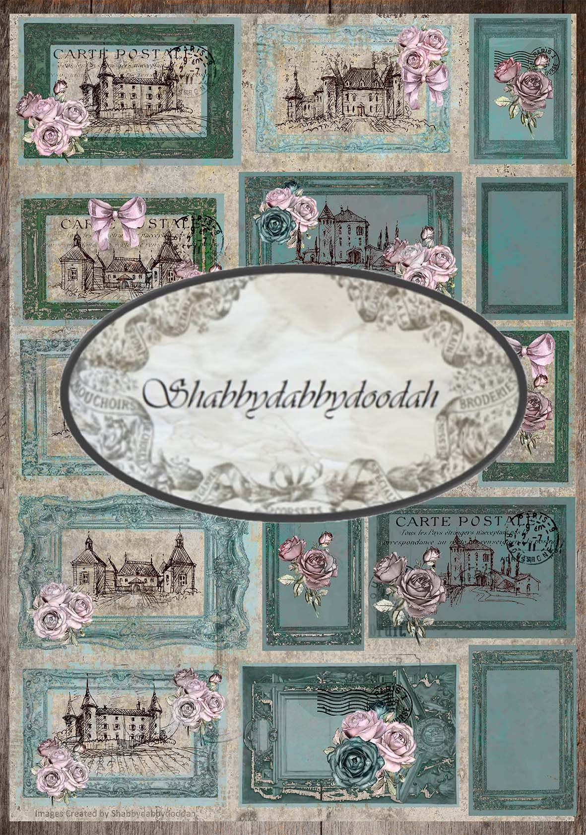 Vintage Turquoise FLORAL Labels Notecards With BG Pages 3pg | Etsy