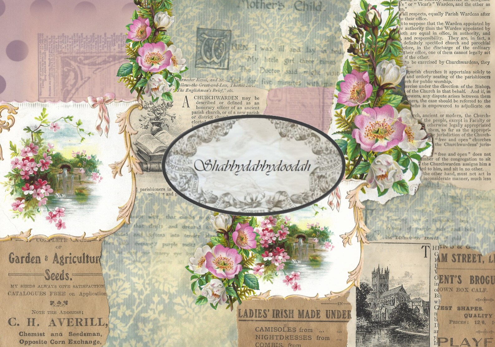 11 Pg SPRING GARDEN Floral Themed Digital Print Background | Etsy