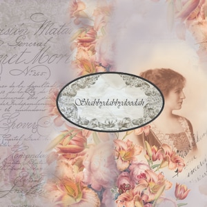 12 X Background Pages EDWARDIAN EMPORIUM Vintage Flowers Scrapbook ...