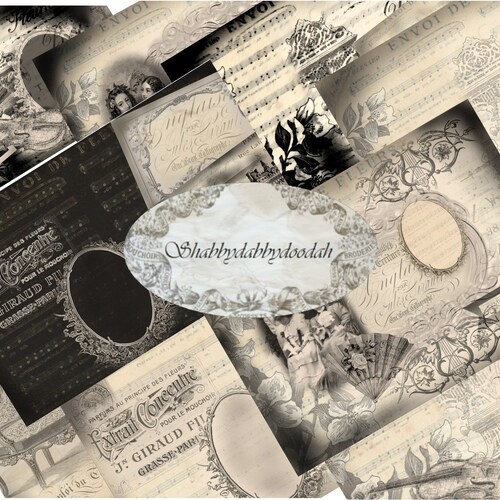 Printable Shabby Chic Vintage Journal Kit With Free Ephemera | Etsy