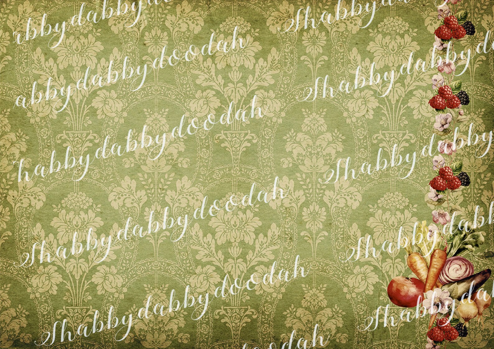 20 Pg AUTUMN HARVEST - HARVEST Themed Vintage Papers & Floral Nature ...