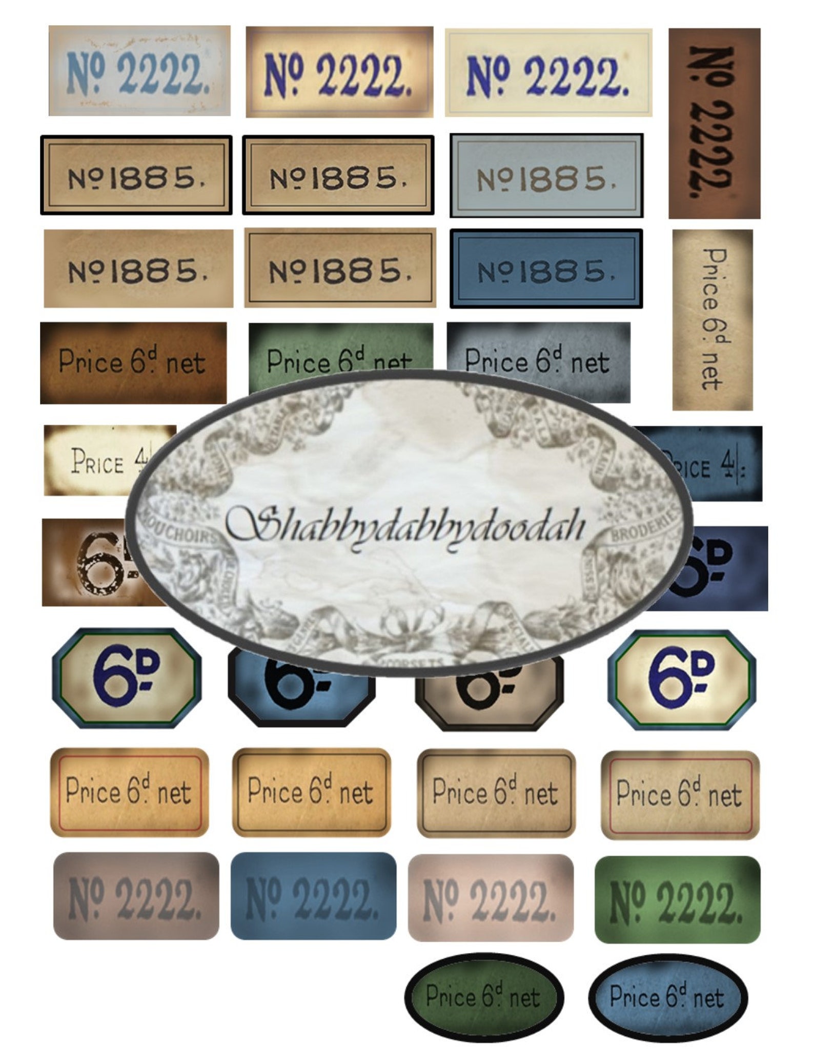 Ephemera Extras Set 2 Prices & Ticket NUMBER Tabs Ephemera - Etsy