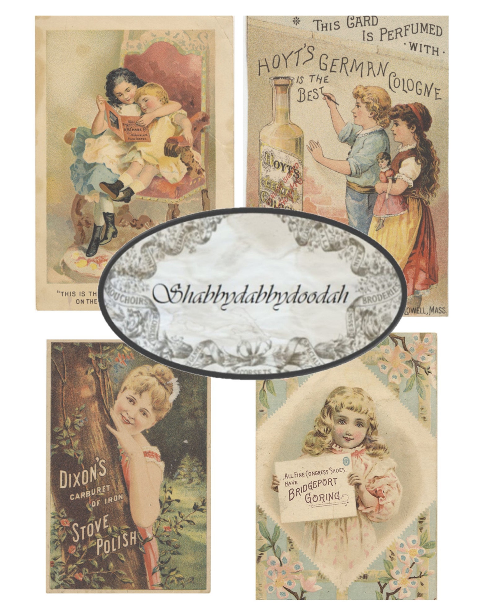 8 Pg VICTORIAN EPHEMERA PIECES Set 2 Vintage Ephemera Stamps Postcards ...