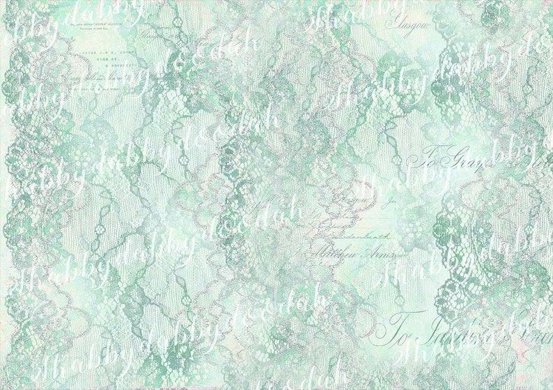25 Pg the MUTED BLUE_GREEN LACE Collection Beautiful Background Pages ...