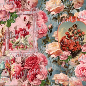 36 Pg VALENTINES LOVE COLLECTION Beautiful Background Pages Themed ...