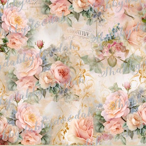32 Pg the PINK ROSES COLLECTION Beautiful Background Pages Themed ...