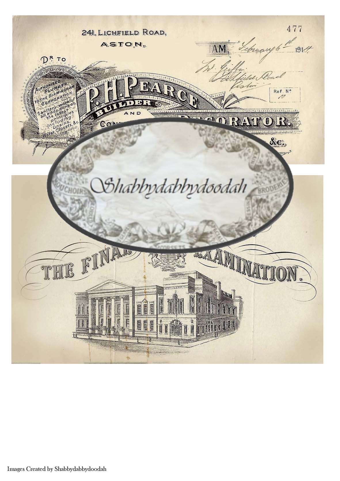 6 Pg Vintage Headers Invoice Receipts Paperwork Journaling | Etsy