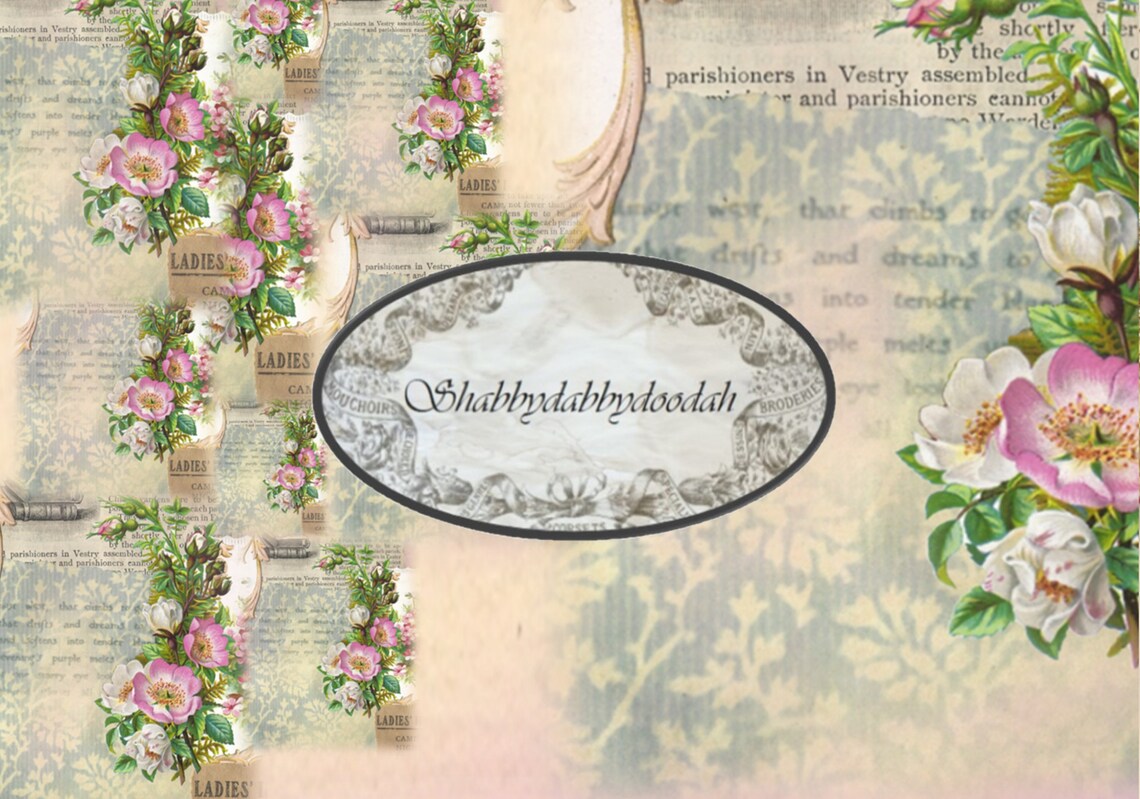 11 Pg SPRING GARDEN Floral Themed Digital Print Background | Etsy