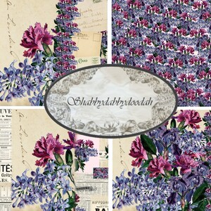 14 Pg LOVELY LILAC'S Vintage Floral Themed Collage Digital - Etsy