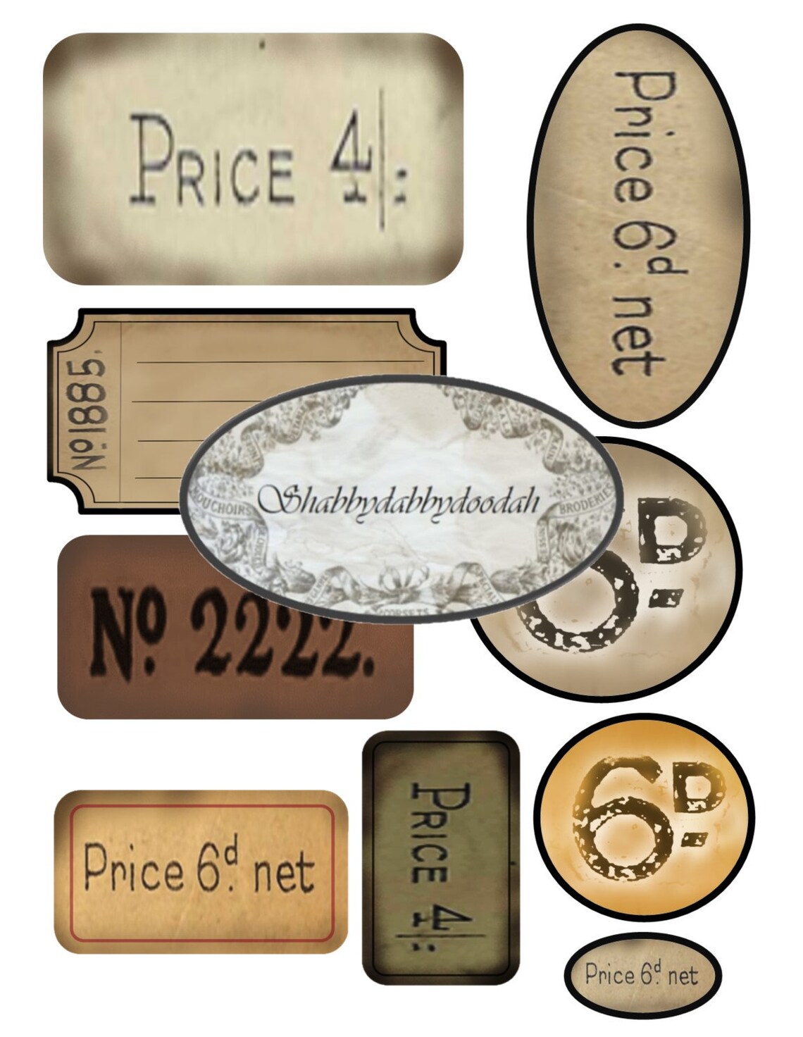 Ephemera Extras Set 2 Prices & Ticket NUMBER Tabs Ephemera - Etsy