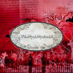 16 Pg DREADED RED HALLOWEEN Gothic Themed Collage Digital Print ...