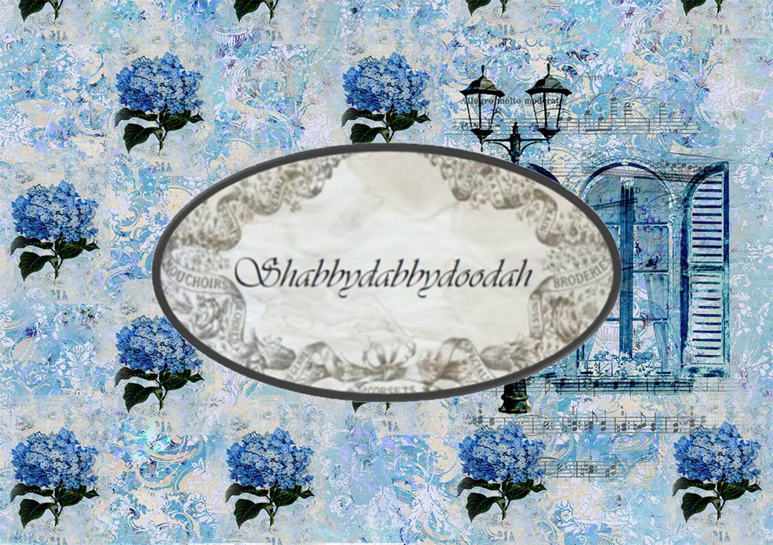 13 Pg FRENCH BLUE Floral Themed Digital Print Background Pages - Etsy
