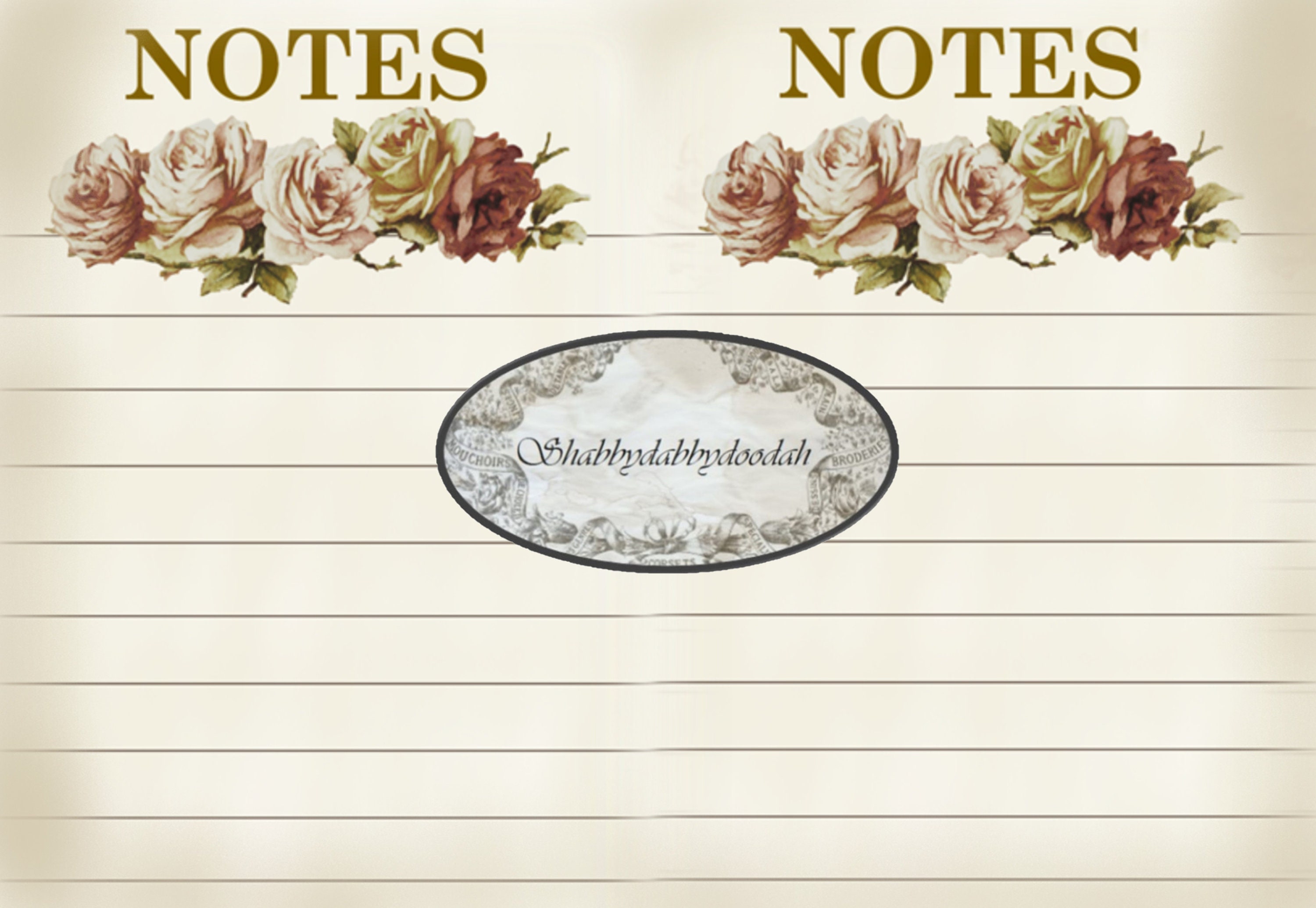 VINTAGE NOTES Vintage Style Background Pages Roses Romantic | Etsy