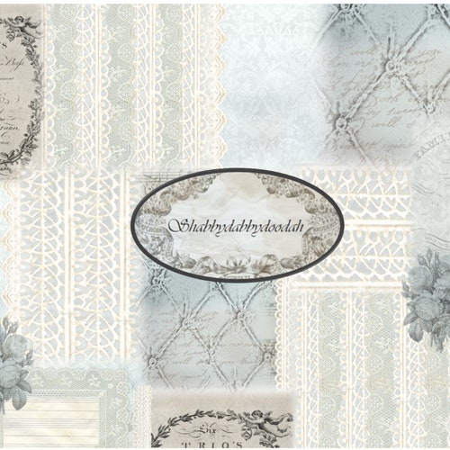 Printable Background Journal Pages Blue Grey Junk Journal - Etsy