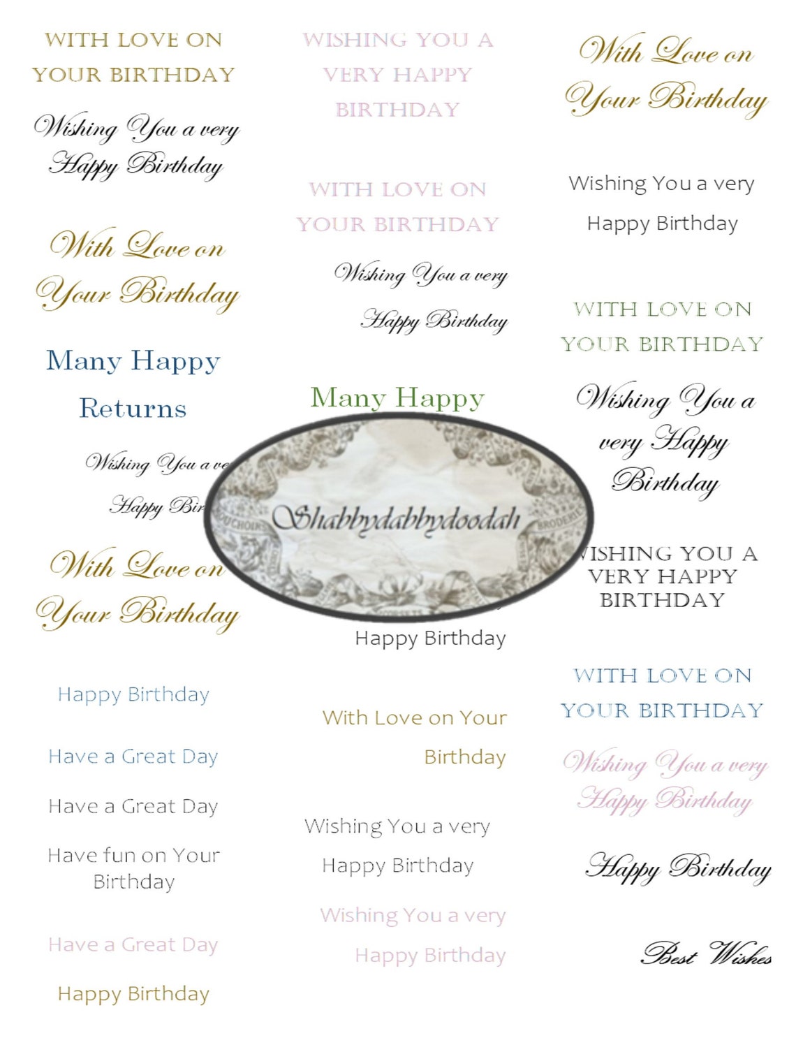 Card Making Happy Birthday & Other Sentiments Themed Set of | Etsy