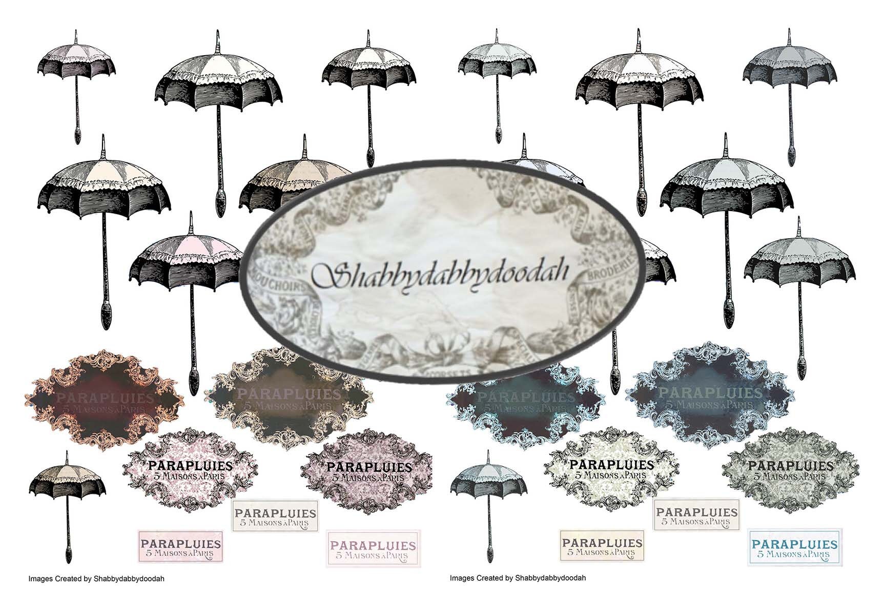 SHABBY CHIC Umbrellas Neutral Set 3 Page Shabby Chic Parasols - Etsy